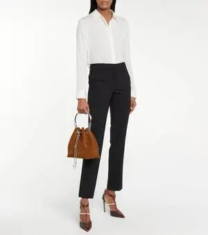 JIMMY CHOO Bon Bon Medium Suede Bucket Bag