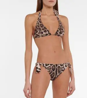Dolce & Gabbana Leopard-print Bikini Bottom - Beige