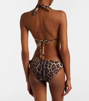 Dolce & Gabbana Leopard Print Bikini Bottoms - Brown