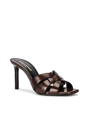 Saint Laurent Tribute Mules In Brown