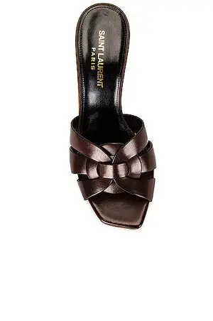 Saint Laurent Tribute Mules In Brown