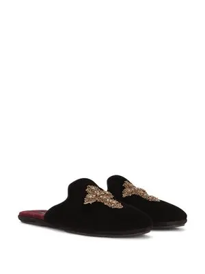 Dolce & Gabbana Embroidered Velvet Sartoria Eccentrica Slippers