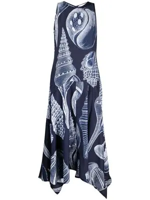 Stella McCartney Anabelle Shell-print Silk Maxi Dress