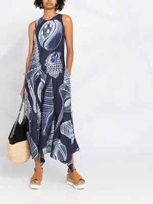 Stella McCartney Anabelle Shell-print Silk Maxi Dress