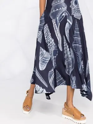 Stella McCartney Anabelle Shell-print Silk Maxi Dress