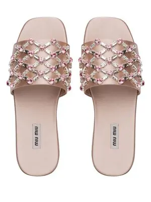Miu Miu Flat Satin Sandals