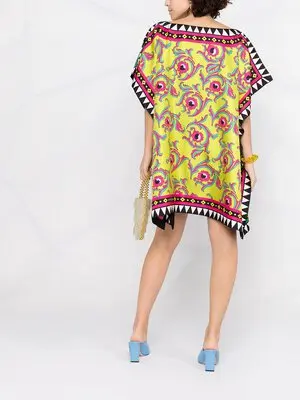 La DoubleJ Floral Print Silk Mini Dress