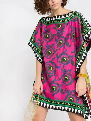 La DoubleJ Floral Print Silk Mini Dress