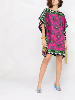 La DoubleJ Floral Print Silk Mini Dress