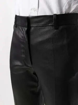 JOSEPH Mid-rise Leather Slim-fit Trousers