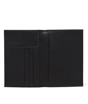 Prada Logo-appliqué Passport Holder - Black