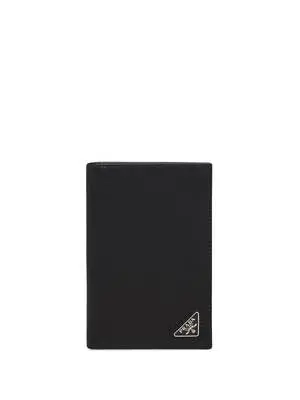 Prada Logo-appliqué Passport Holder - Black