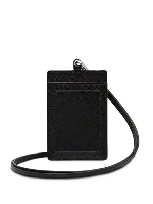 Prada Saffiano Leather Badge Holder - Black