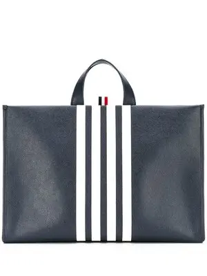 Thom Browne Vertical Stripe Tote Bag - Blue
