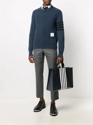 Thom Browne Vertical Stripe Tote Bag