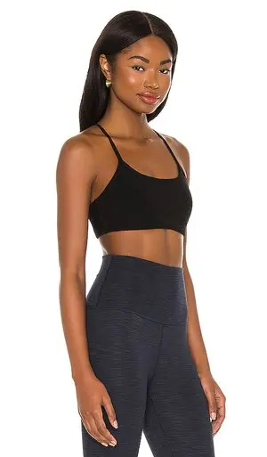 Beyond Yoga Spacedye Slim Racerback Bra In Black - Darkest Night