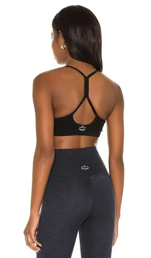 Beyond Yoga Spacedye Slim Racerback Bra In Black - Darkest Night