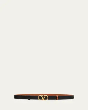 Valentino Garavani VLOGO Leather Belt Selleria / Nero