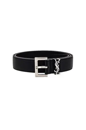 Saint Laurent Leather Belt - Black
