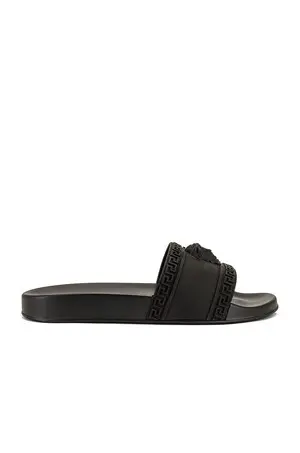 Versace Slide Sandals - Black