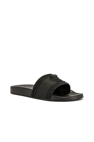 Versace Slide Sandals - Black