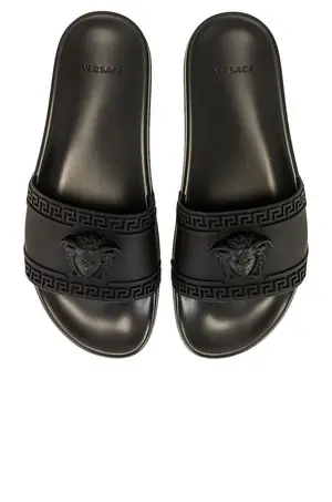 Versace Slide Sandals - Black