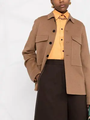JIL SANDER Buttoned Cashmere Shirt Jacket