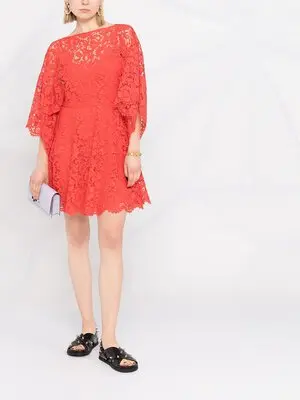Valentino Garavani Wide-sleeve Lace Dress