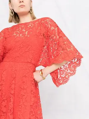 Valentino Garavani Wide-sleeve Lace Dress