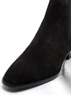 Saint Laurent Wyatt 30mm Suede Chelsea Boots - Black
