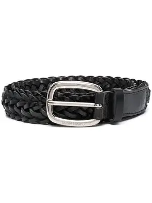 GOLDEN GOOSE Houston Braided Belt - Black