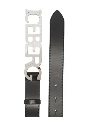 Iceberg Logo Letter Leather Belt
