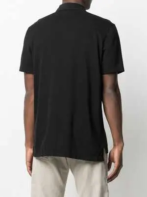 JAMES PERSE Sueded-jersey Polo Shirt - Black