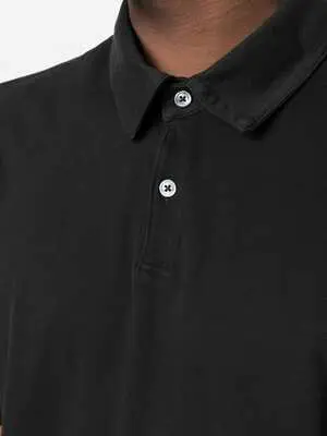 JAMES PERSE Sueded-jersey Polo Shirt - Black