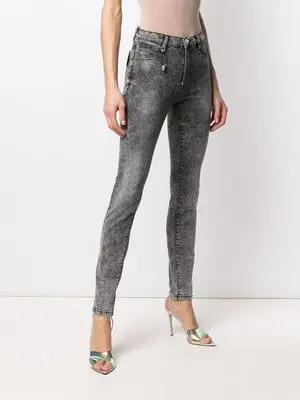 Philipp Plein High-waisted Cotton Jeggings