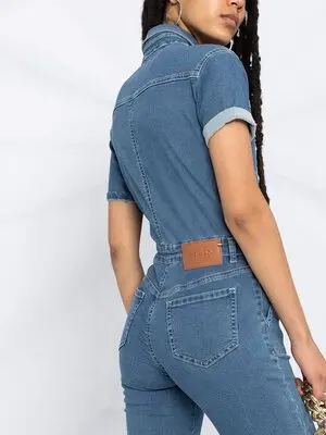 Philipp Plein Button-down Denim Jumpsuit