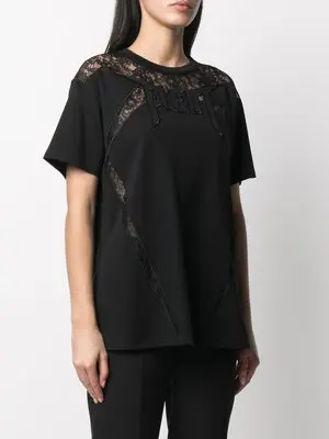 Philipp Plein Lace-paneled T-shirt