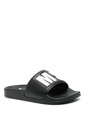 MSGM Logo-print Slides - Black