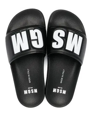 MSGM Logo-print Slides - Black