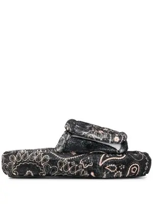 DUOLTD Bandana Print Platform Slides