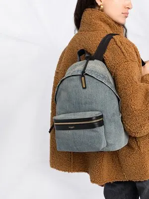 Saint Laurent City Denim Backpack