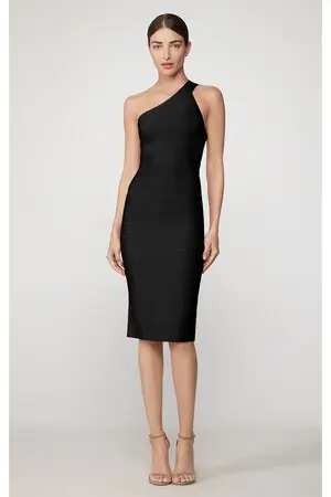 Herve Leger Icon One Shoulder Sheath Dress