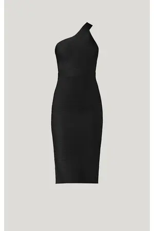 Herve Leger Icon One Shoulder Sheath Dress