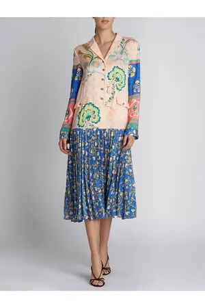 Saloni Sonia Dress In Golden Scroll