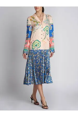 Saloni Sonia Dress In Golden Scroll
