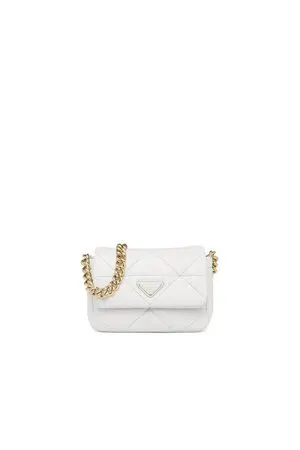 Prada Prada System Nappa Leather Patchwork Bag - White