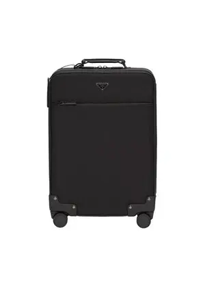 Prada Nylon And Saffiano Leather Trolley - Black