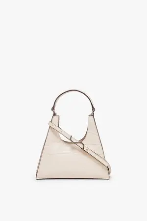 Staud Mini Crossbody Rey Bag | Cream Croc Embossed