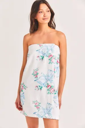 LoveShackFancy Rosa Beaux Bath Wrap - Blue
