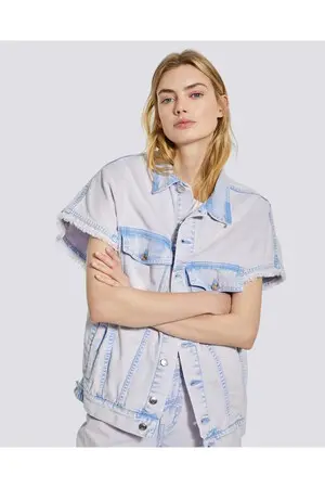 IRO PARIS Kachixspe Oversized Short Sleeve Denim Jacket Denim